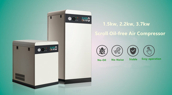 1.5kw 2.2kw 3.7kw scroll oil free air compressor for painting and color sorter supplier